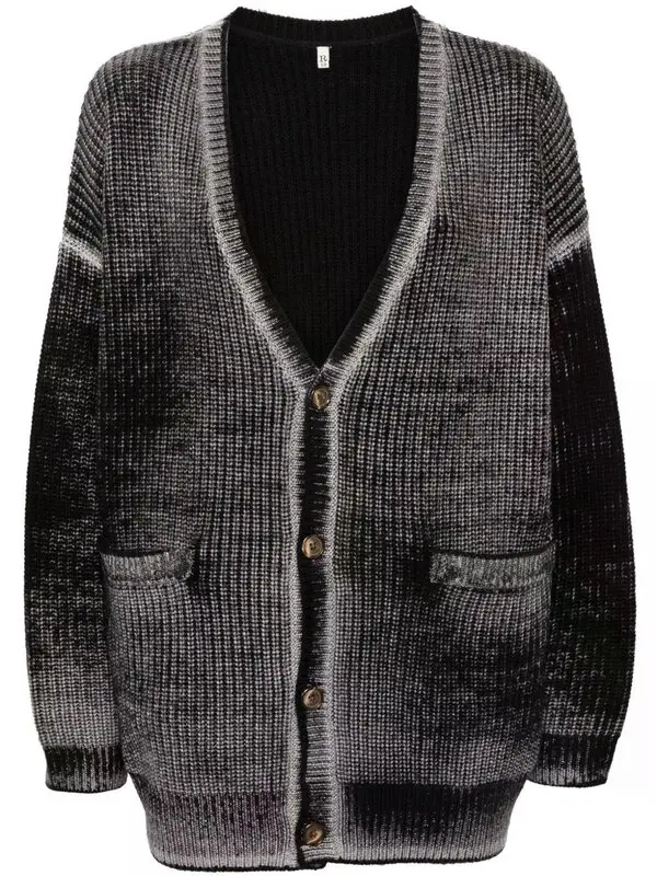 R13 Faded-effect Merino Wool Cardigan