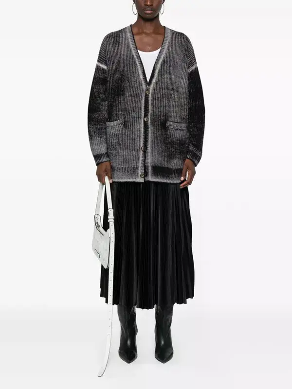 R13 Faded-effect Merino Wool Cardigan