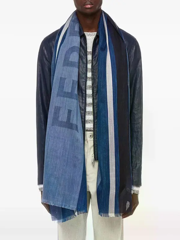 FERRAGAMO Maxi-striped Jacquard Stole