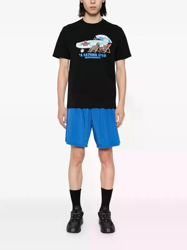 A BATHING APE Graphic Print T-shirt - Black