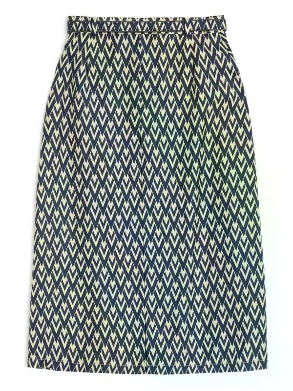 Valentino Garavani Toute La V Pleated Skirt - Blue
