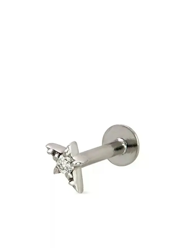 LARK & BERRY 14kt White Gold Shooting Star Diamond Stud Earring - Silver