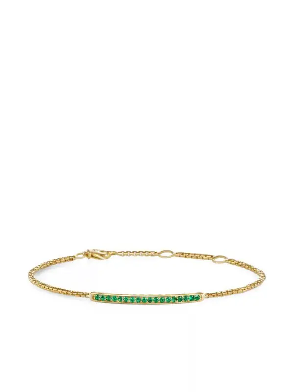 David Yurman 18kt Yellow Petite Pavé Emerald Bracelet - Gold