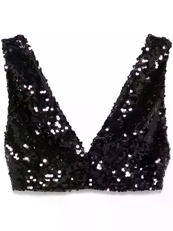 Philosophy Di Lorenzo Serafini Sequinned Cropped Top - Black