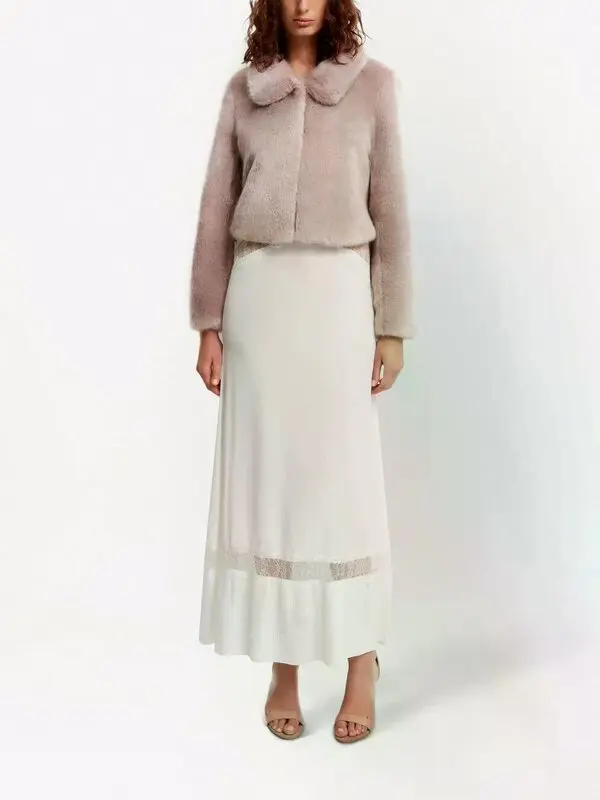 UNREAL FUR Cropped Faux Fur Jacket With Curved Collar