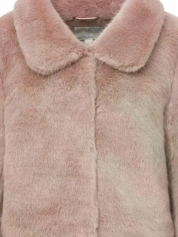UNREAL FUR Cropped Faux Fur Jacket With Curved Collar