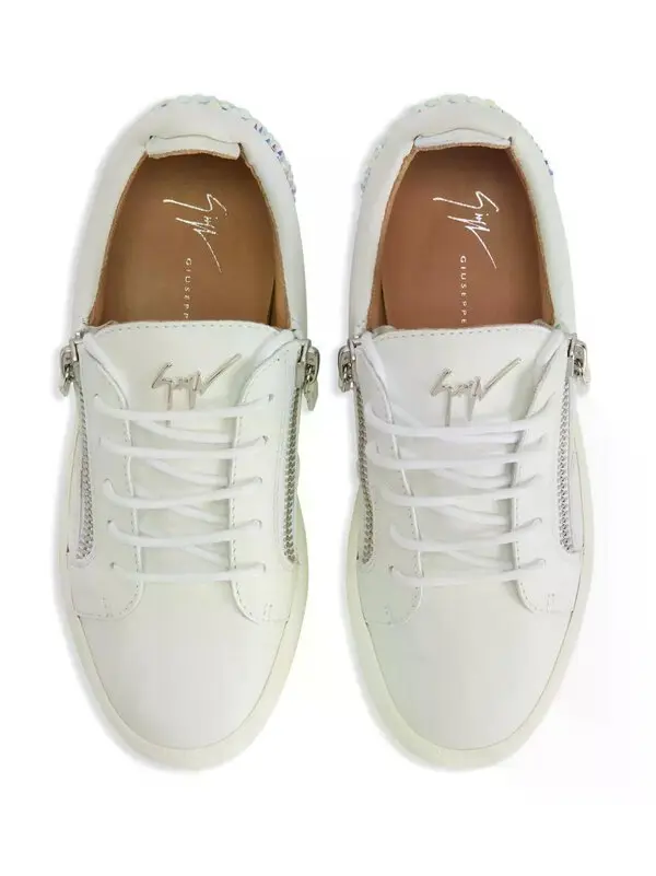 GIUSEPPE ZANOTTI Gail Rhinestone-embellished Sneakers - White