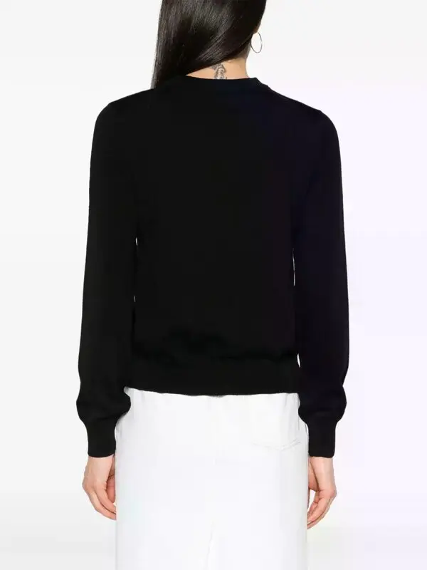 Maison Kitsuné Fox-appliqué Wool Jumper