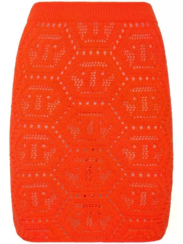 Philipp Plein Monogram Knit Mini Skirt