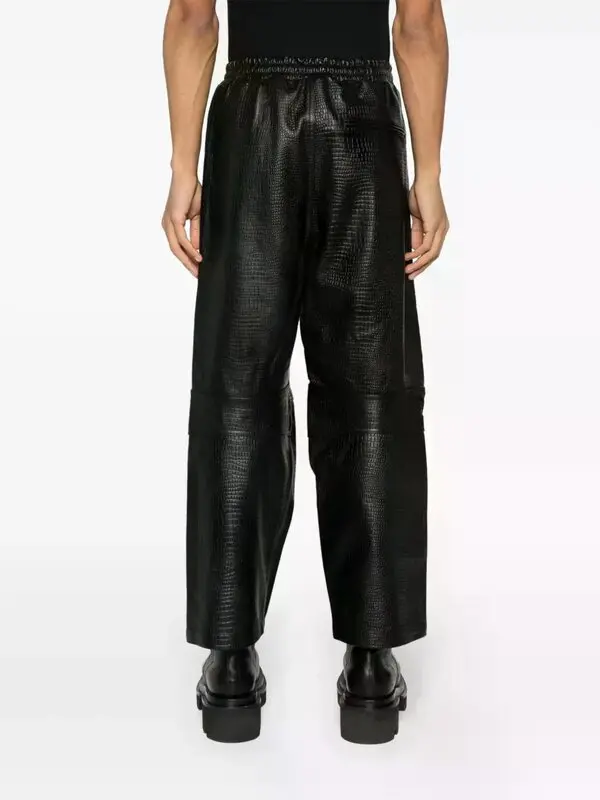 DOUBLET Crocodile-pattern Leather Track Pants