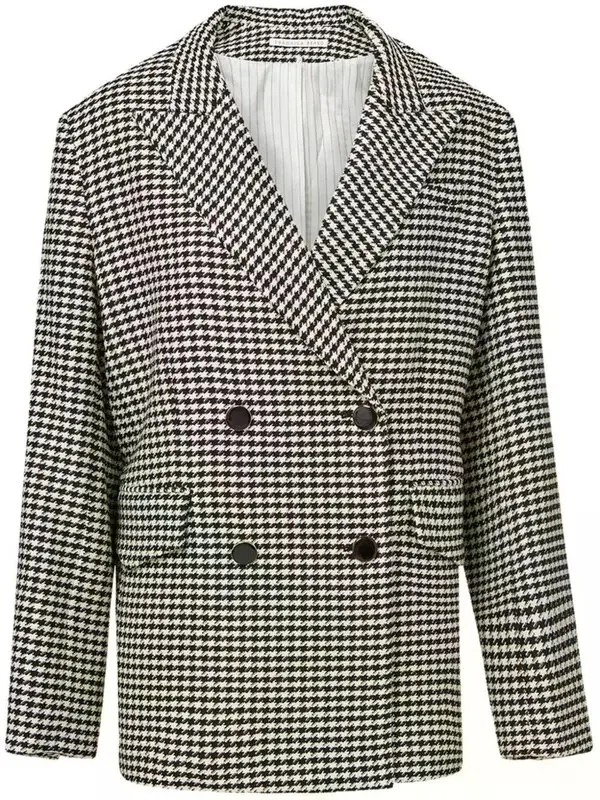 Veronica Beard Hutchinson Houndstooth-pattern Blazer - Black