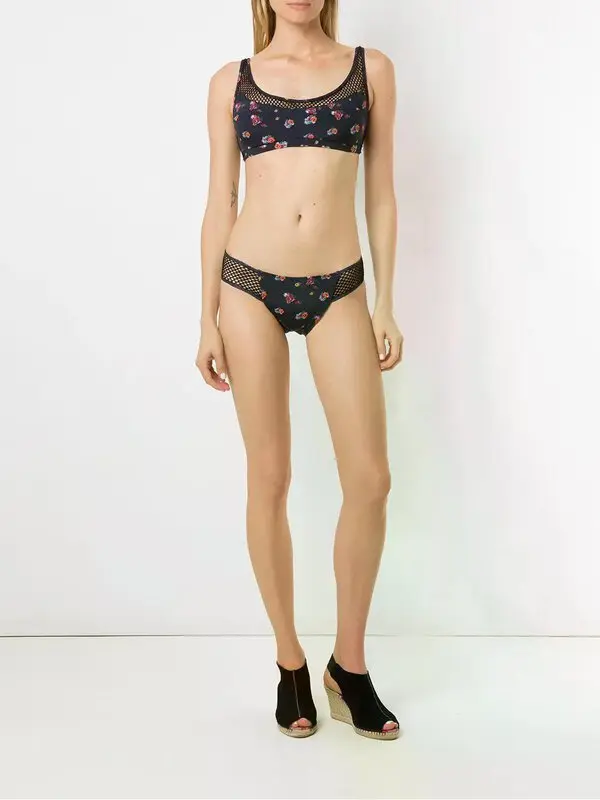 AMIR SLAMA Mesh Panels Printed Bikini Set