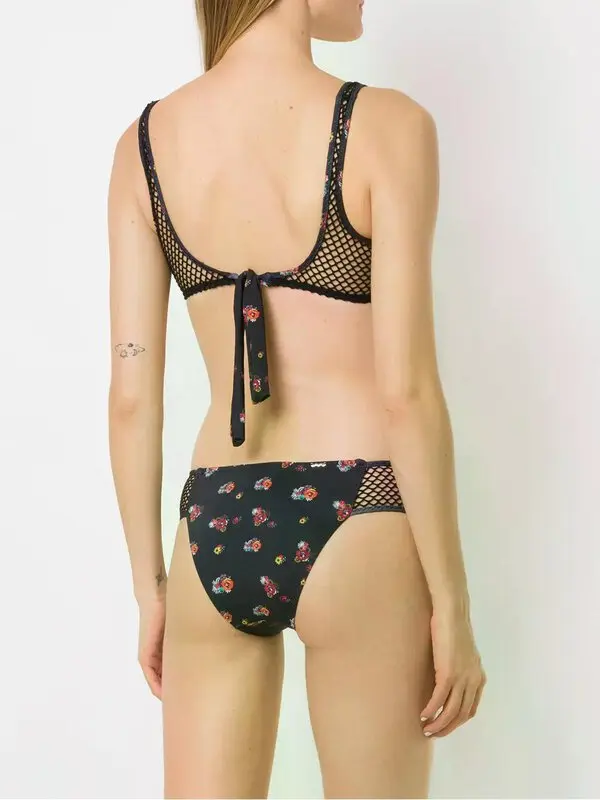 AMIR SLAMA Mesh Panels Printed Bikini Set