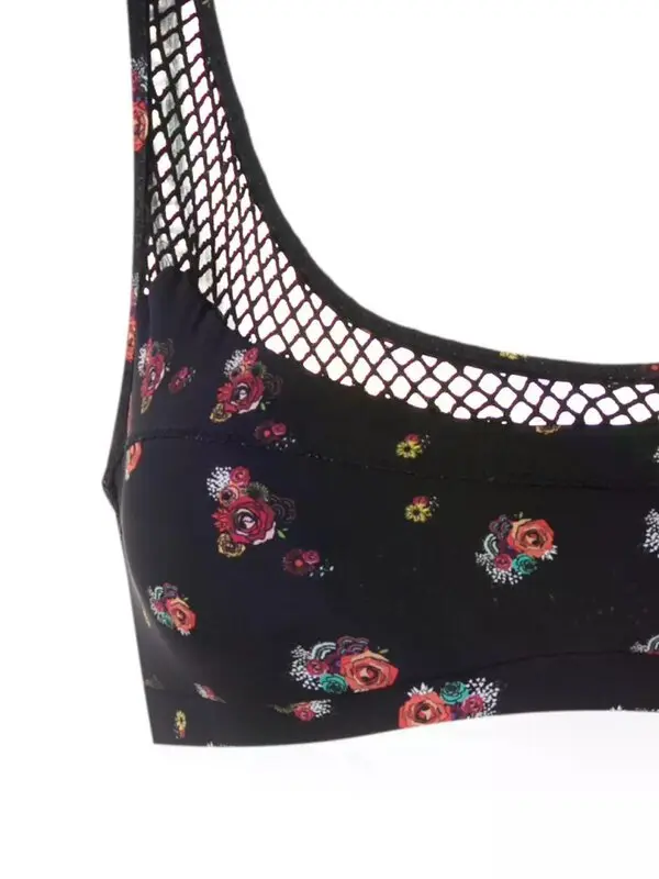AMIR SLAMA Mesh Panels Printed Bikini Set
