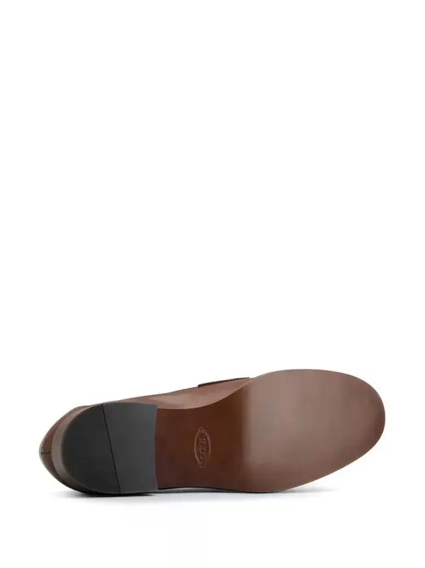 TOD'S Logo-plaque Leather Loafers