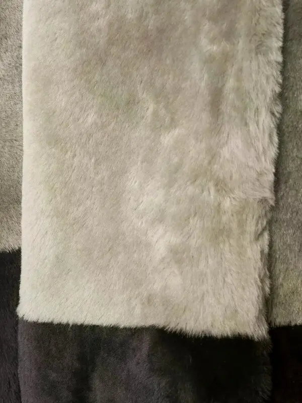 LISKA Hooded Mid-length Lamb Fur Coat