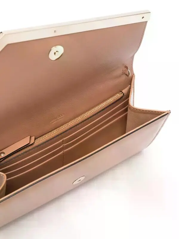 JIMMY CHOO Emmie Leather Clutch Bag - Neutrals