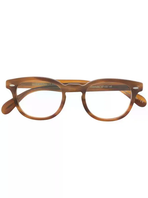 Oliver Spencer Sheldrake Rectangle Frame Glasses - Brown
