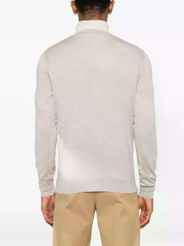 Colombo Fine-knit V-neck Jumper - Neutrals