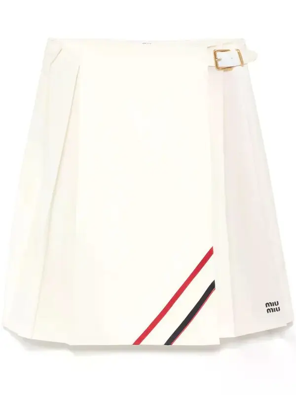 Miu Miu Pleated Mini Skirt - Neutrals