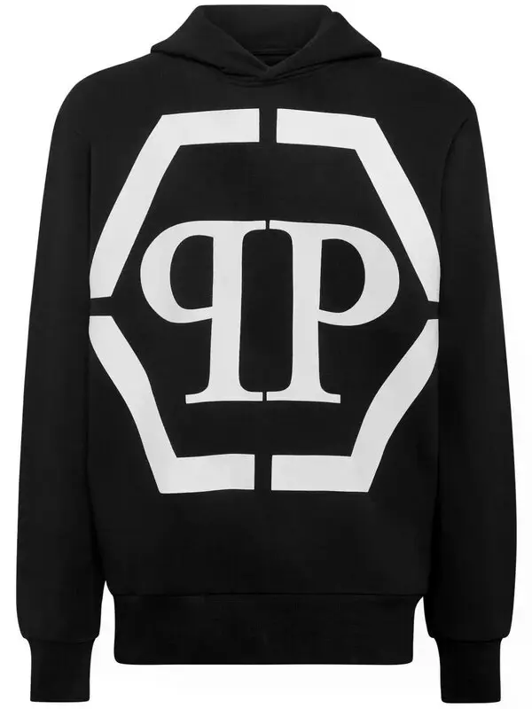 Philipp Plein Logo-print Cotton-blend Hoodie - Black