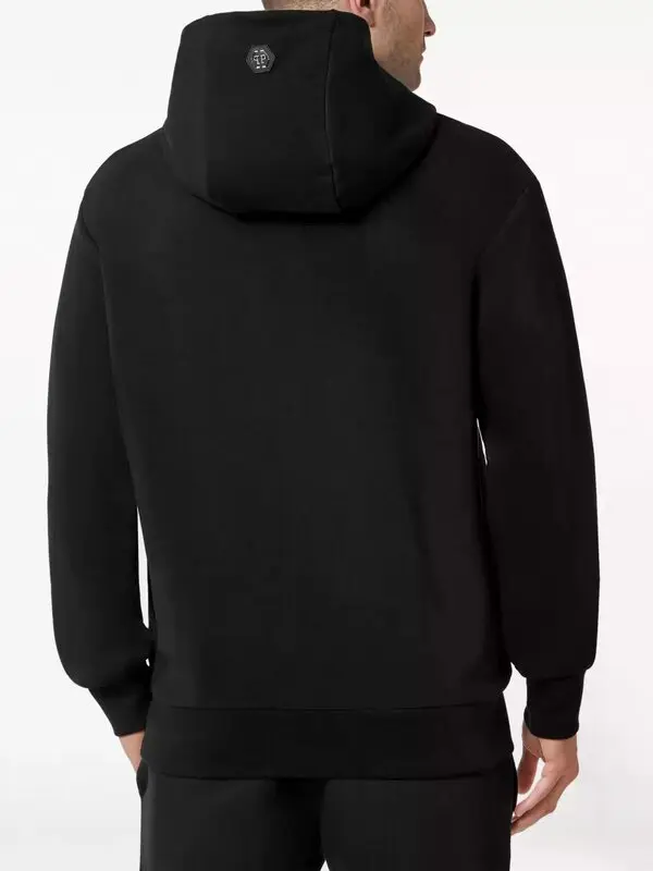 Philipp Plein Logo-print Cotton-blend Hoodie - Black