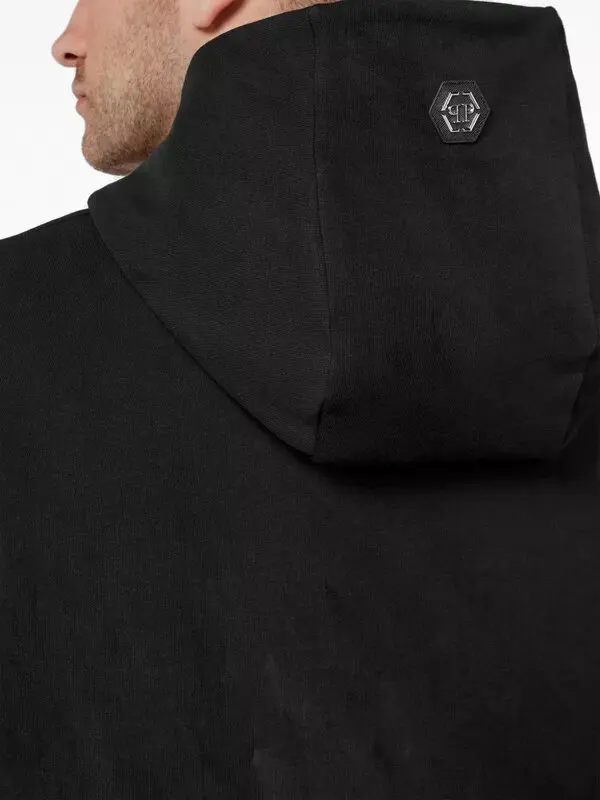 Philipp Plein Logo-print Cotton-blend Hoodie - Black