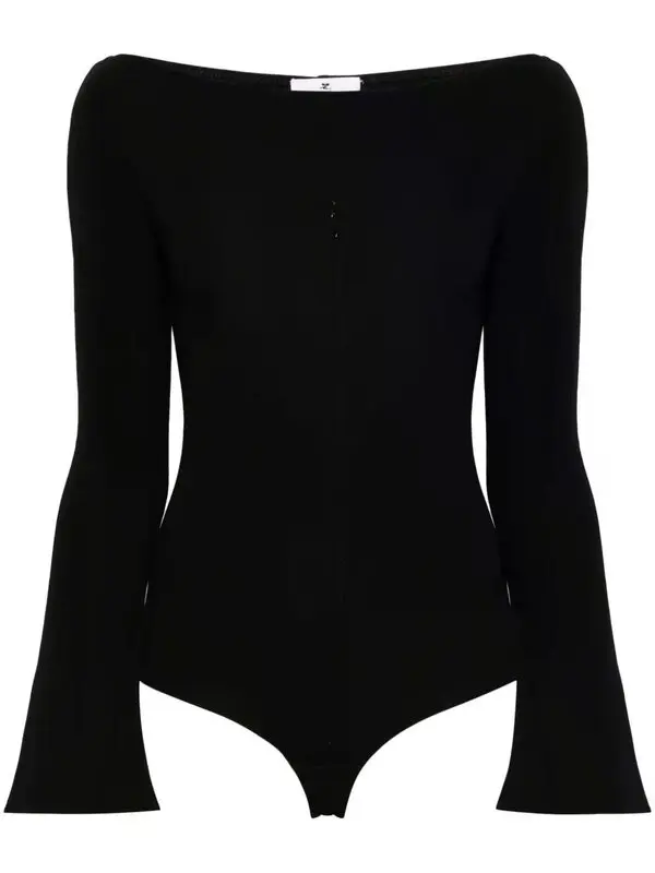 COURREGES Zip-detail Jersey Bodysuit - Black