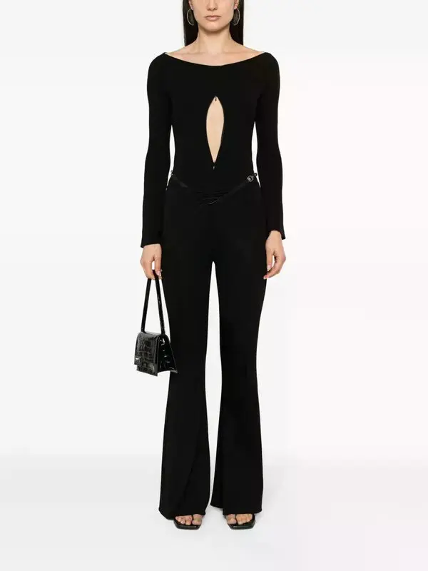 COURREGES Zip-detail Jersey Bodysuit - Black