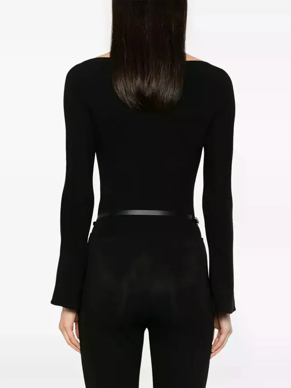 COURREGES Zip-detail Jersey Bodysuit - Black