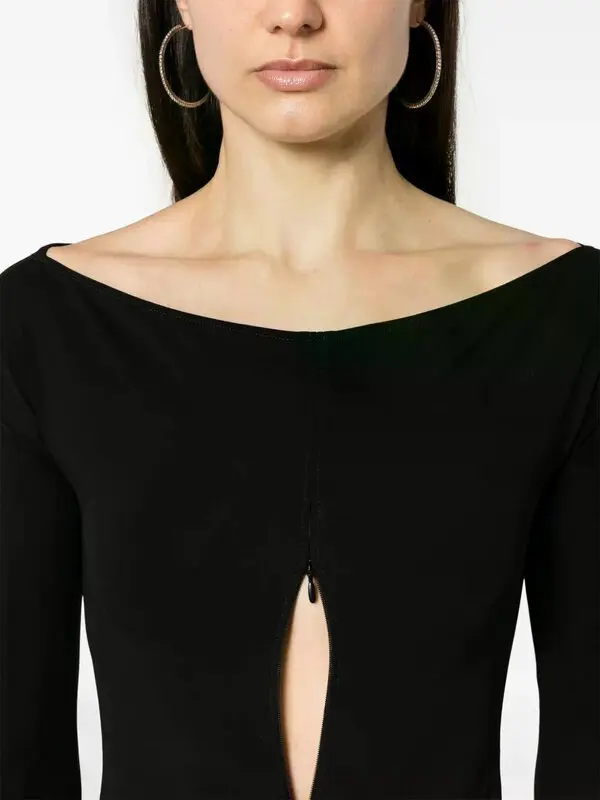 COURREGES Zip-detail Jersey Bodysuit - Black