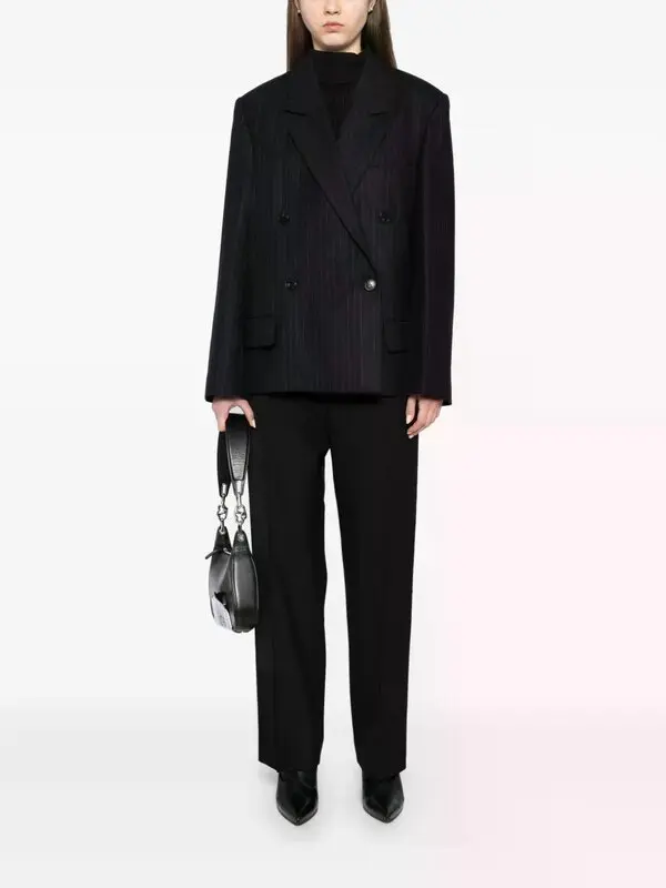 SYSTEM Striped Double-breasted Blazer