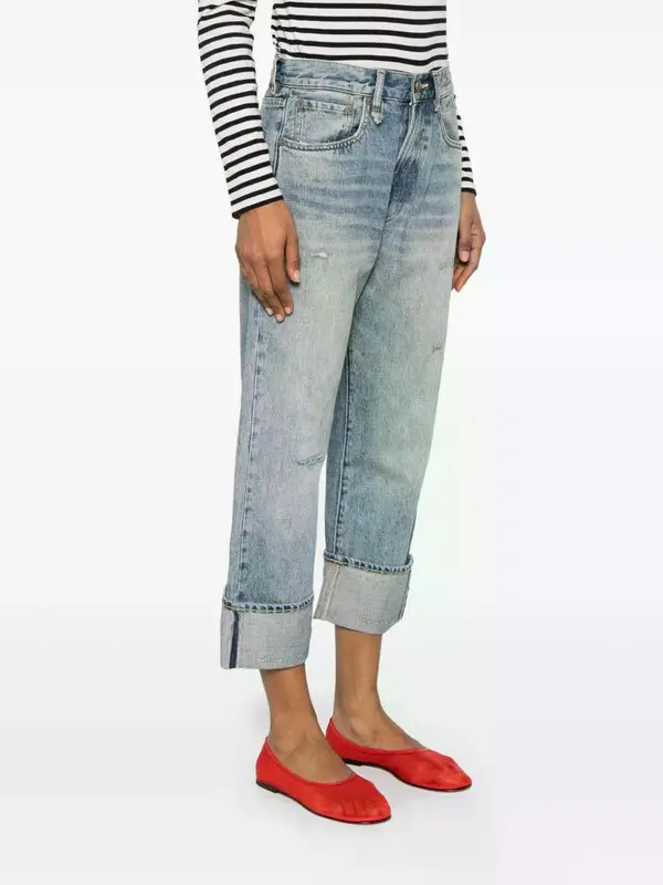 R13 Cuffed X-boyfriend Jeans - Blue