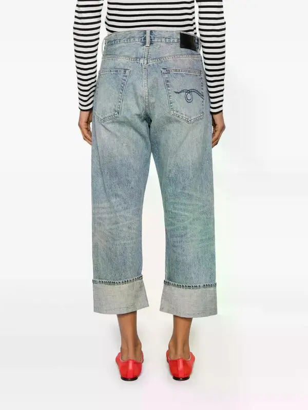 R13 Cuffed X-boyfriend Jeans - Blue