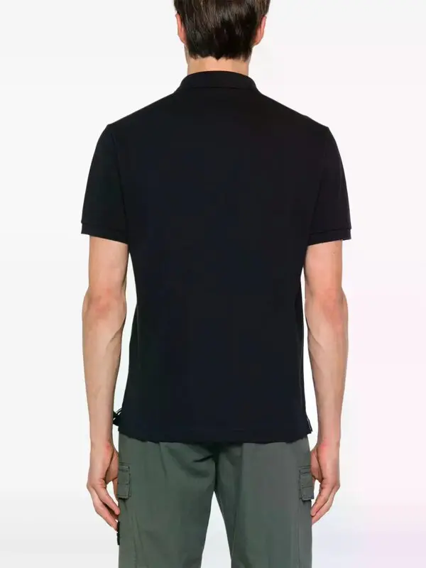 Stone Island Compass-appliqué Polo Shirt - Blue