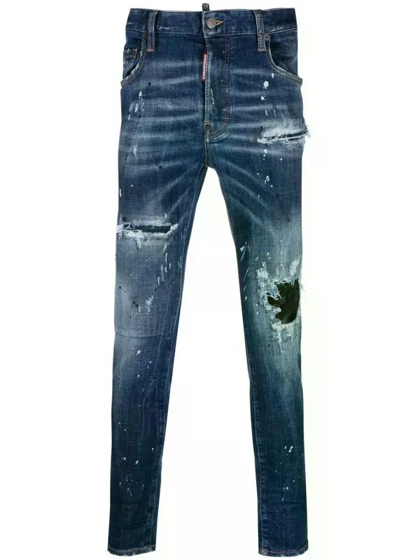 Dsquared2 Distressed Low-rise Skinny Jeans
