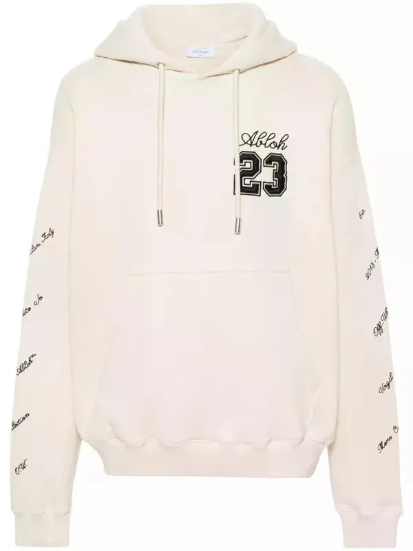 Off-White Embroidered-logo Cotton Hoodie