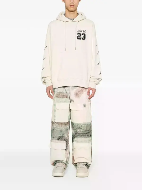 Off-White Embroidered-logo Cotton Hoodie