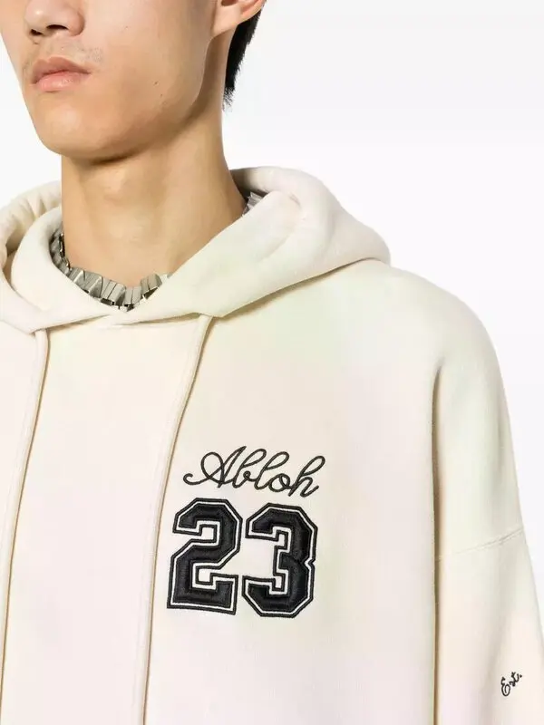 Off-White Embroidered-logo Cotton Hoodie
