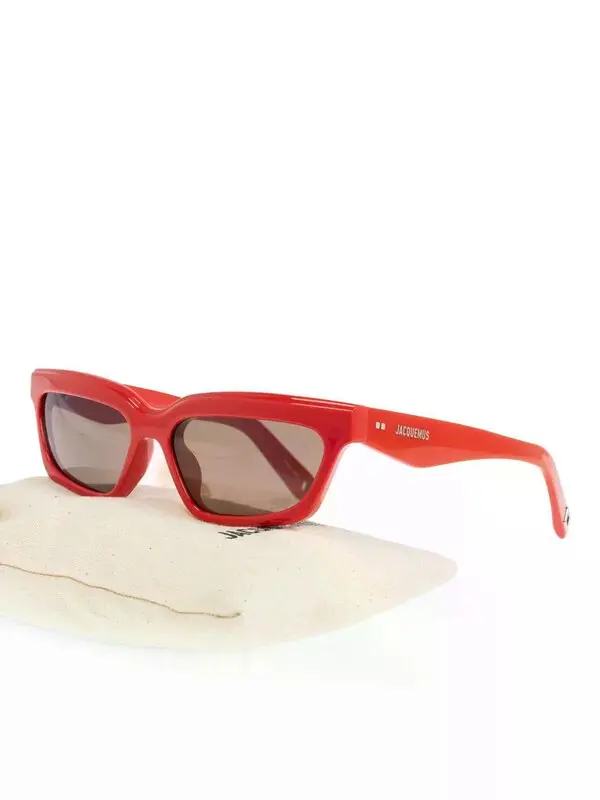 Jacquemus Rectangle Frame Sunglasses - Red