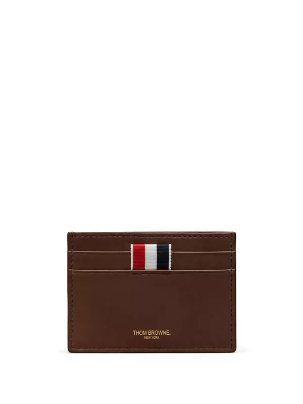 Thom Browne Leather Card Holder - Brown
