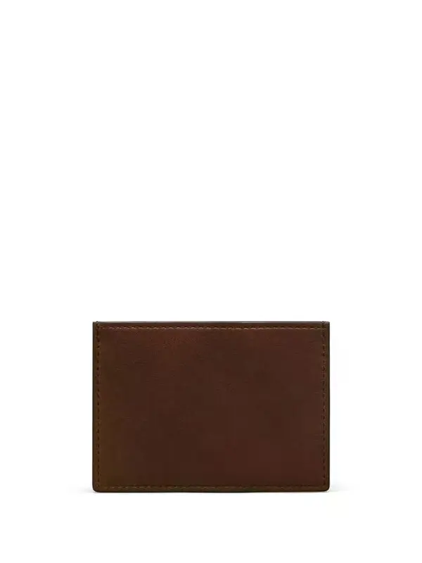 Thom Browne Soft Calf Single Card Holder - Brown