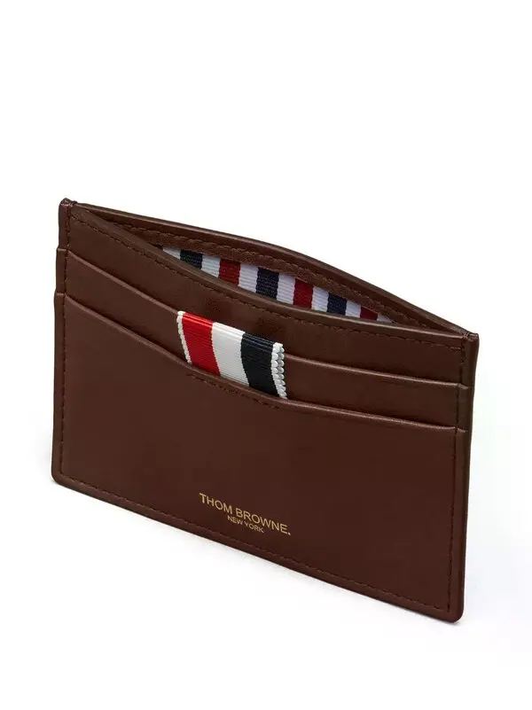 Thom Browne Soft Calf Single Card Holder - Brown