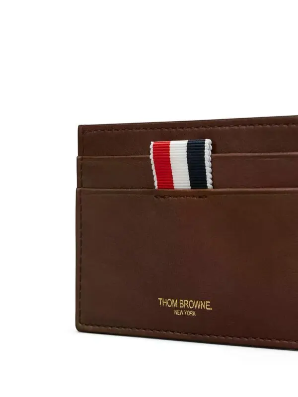 Thom Browne Soft Calf Single Card Holder - Brown