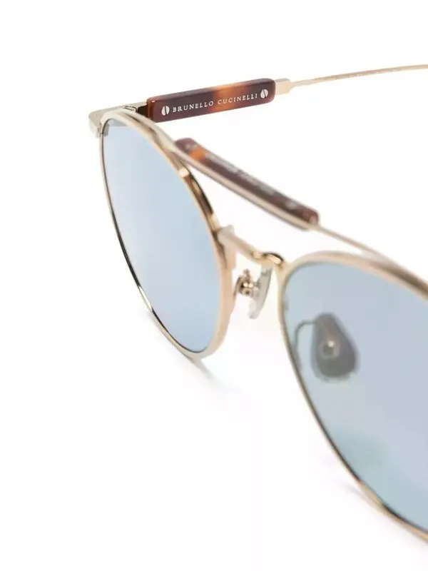 Brunello Cucinelli Metallic Round-frame Sunglasses