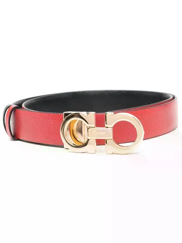 FERRAGAMO Gancini Reversible Belt - Red