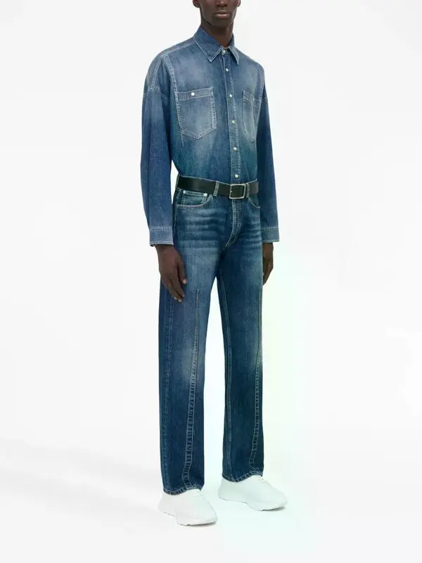 Alexander McQueen Dart Detail Straight Leg Jeans