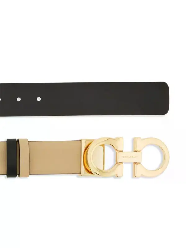 FERRAGAMO Gancini Reversible Belt - Grey