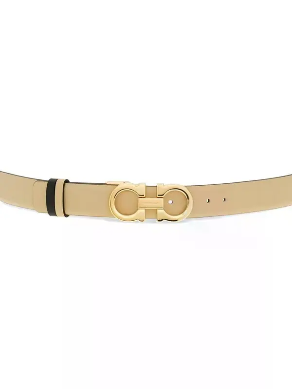 FERRAGAMO Gancini Reversible Belt - Grey