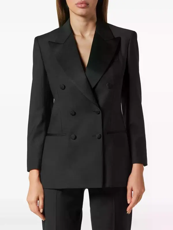Philipp Plein Peak Lapel Double-breasted Blazer - Black